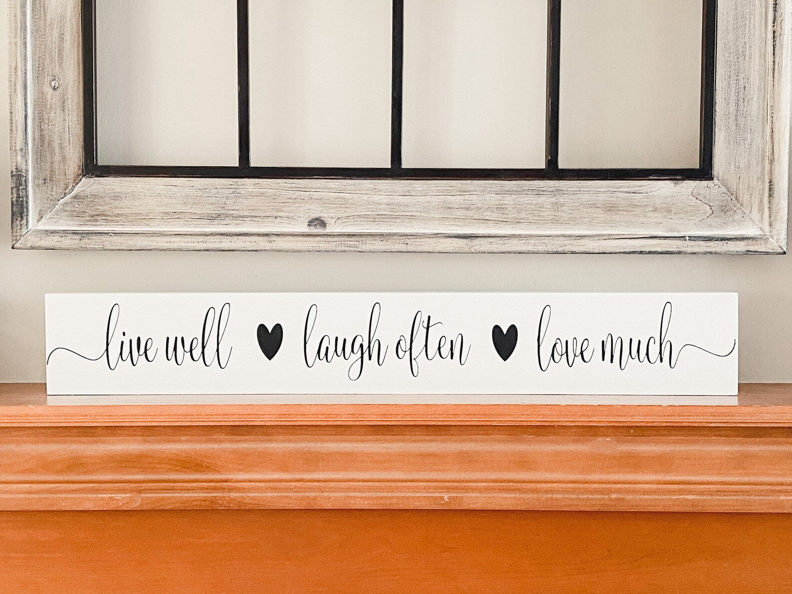 Live Well Laugh Often Wood Sign – This Rooted Life